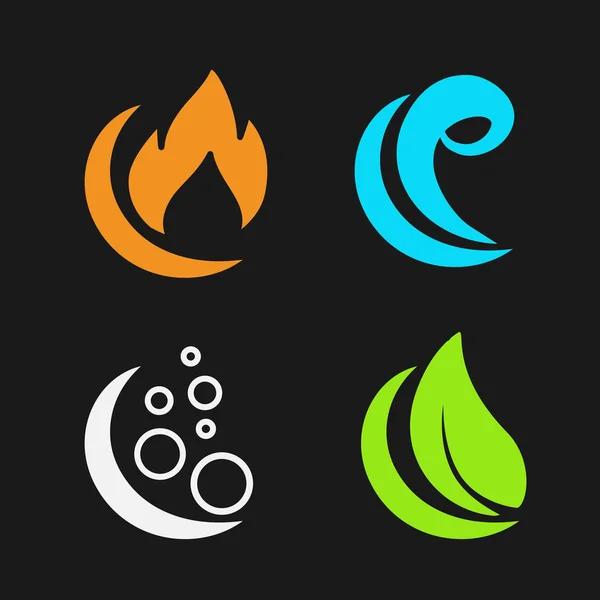 Symbols of four elements vector — Stock Vector © Blest_ru #10965116