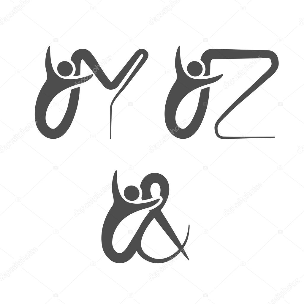 Alphabet with symbol of human Stock Vector by ©Rena_Design 124413962