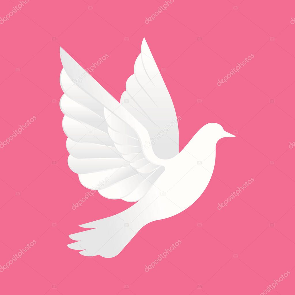Icono del logo de Dove Ilustración vectorial. Resumen Flying paloma ...