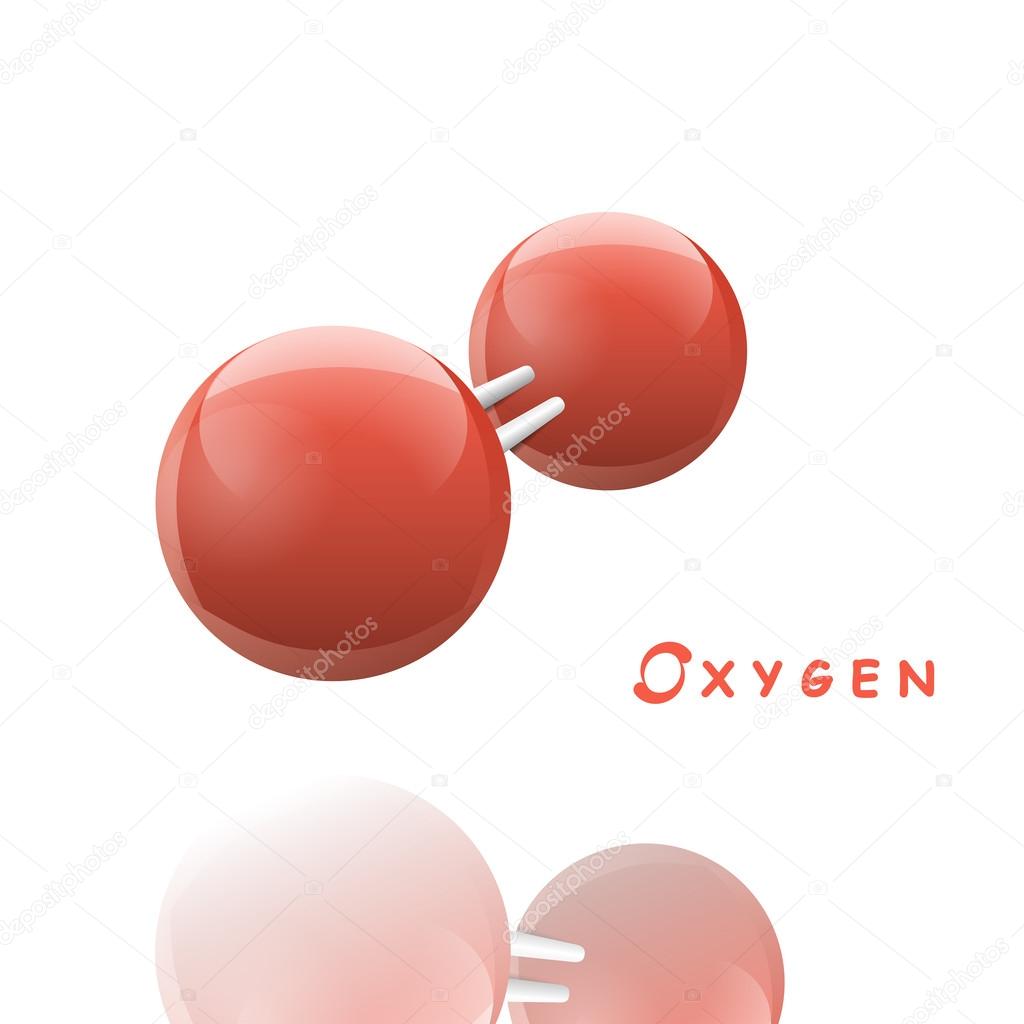 Oxygen molecule 3d model — Stock Vector © logos2012 #87171192