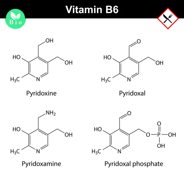 Wzór strukturalny pirydoksyny (witamina B6) — Grafika wektorowa ...