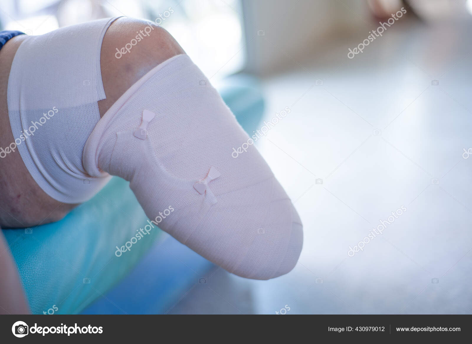 Knee Amputation Bandaging Prosthesis Stock Photo by ©Tridsanu 430979012