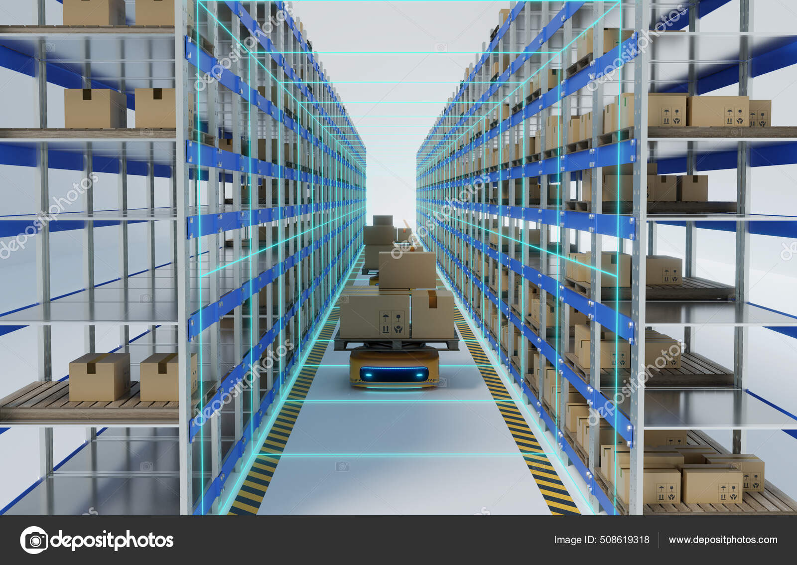 Automatic Guild Vehicle Agv Robot Carrying Parcel Box Pallets Rack ...