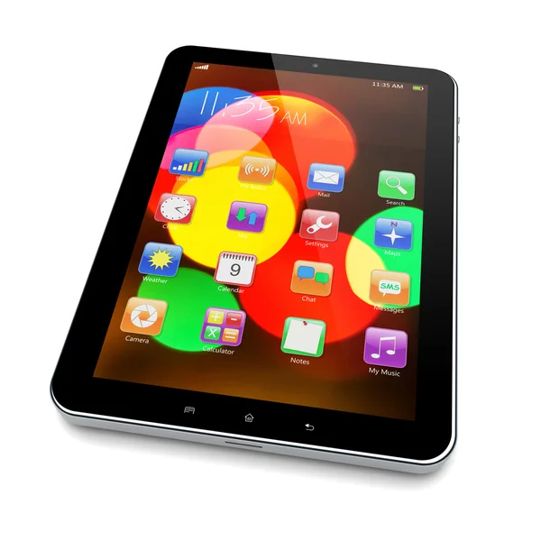 Tablet PC with cloud of application icons Stock Photo by ©scanrail 7103330