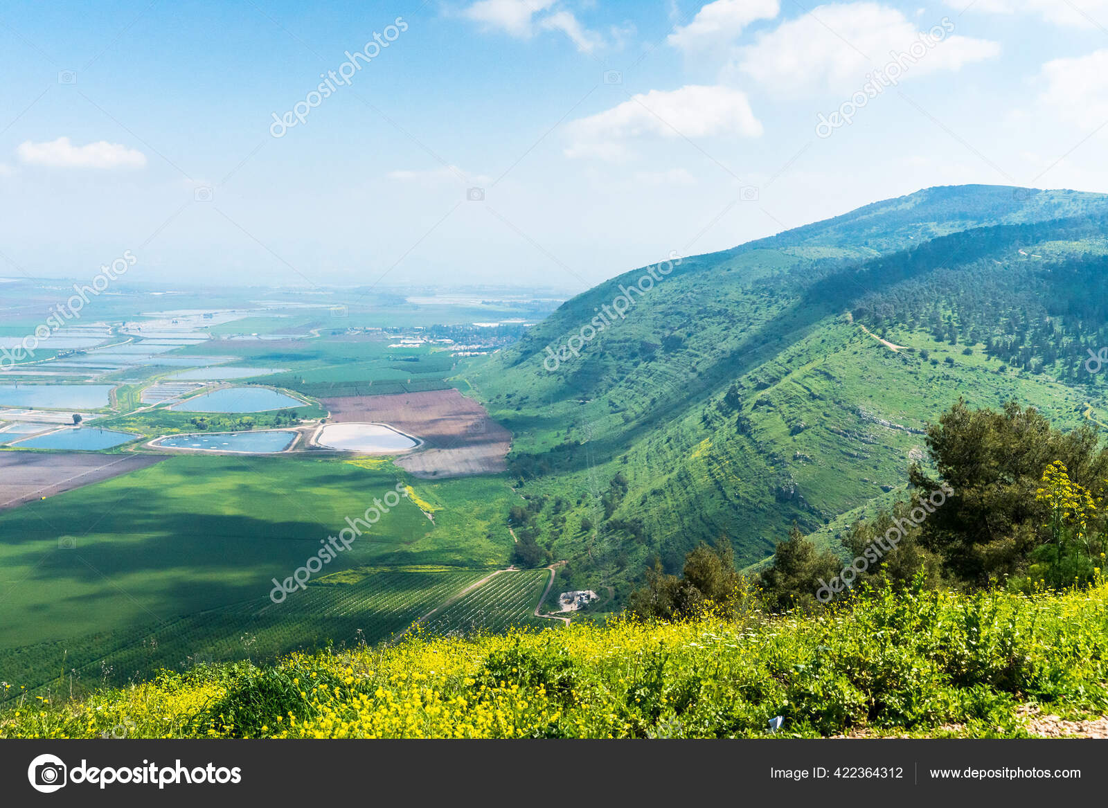 Panoramic View Beit Shean Valley Mount Gilboa Israel Stock Photo by ...