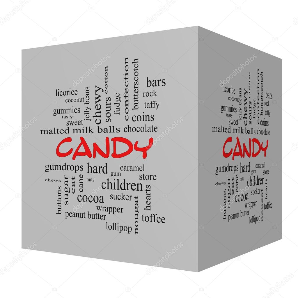 Candy 3D Red Caps Word Cloud Concept — Stock Photo © mybaitshop #65012445