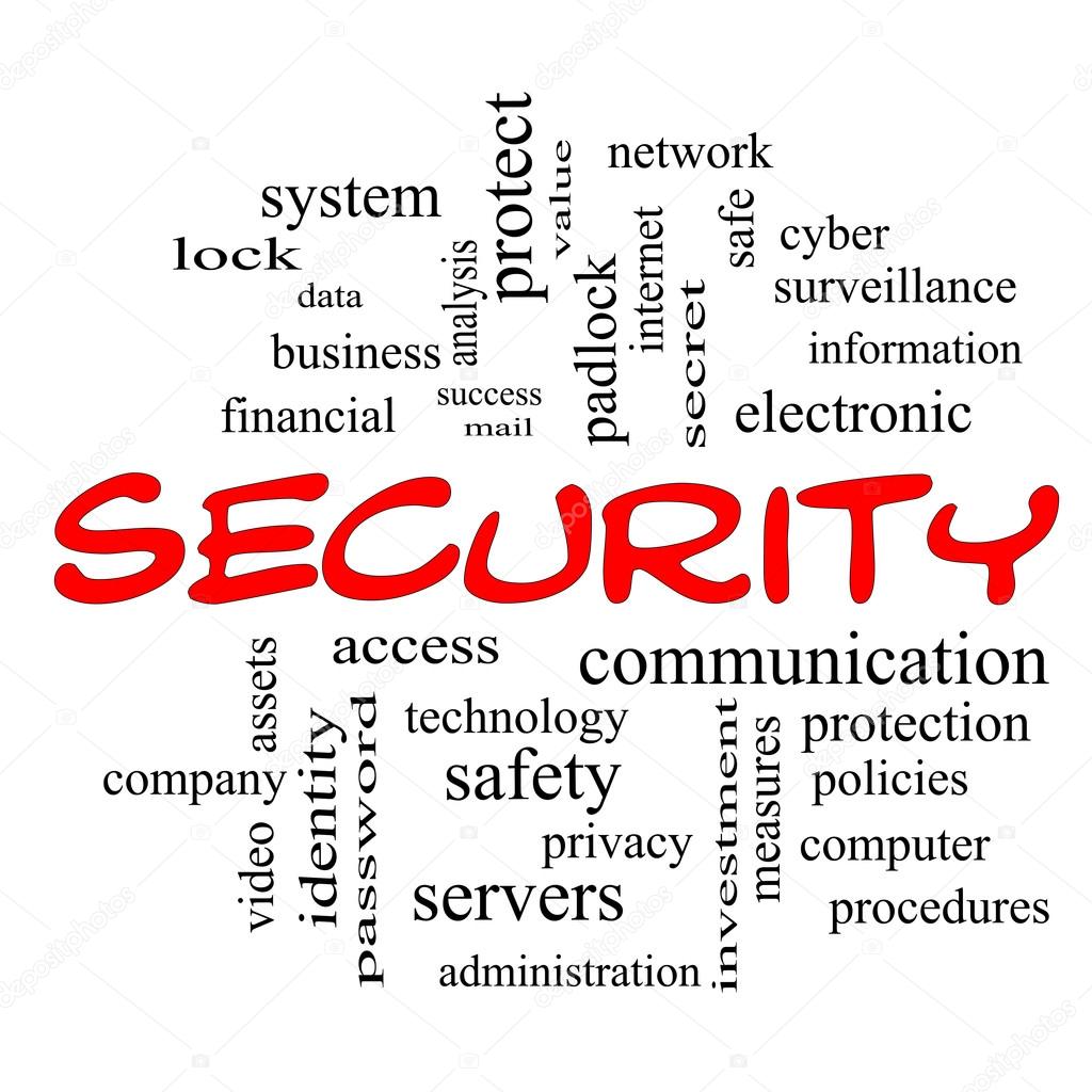 Security Word Cloud Concept in red caps — Stock Photo © mybaitshop ...