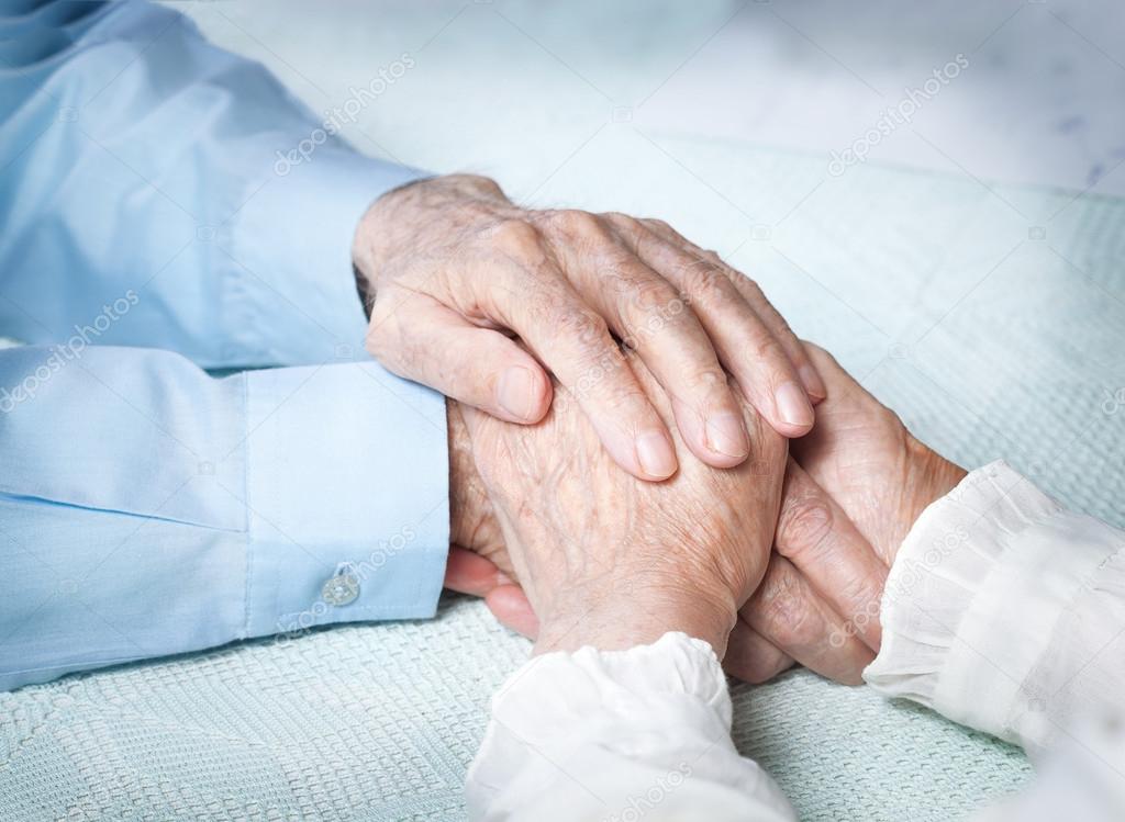 Old people holding hands closeup. Elderly couple. Stock Photo by ...