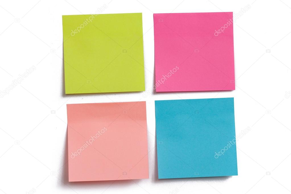 Collection of colorful post it paper note isolated — Stock Photo ...