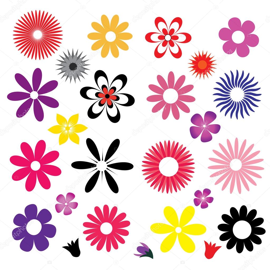 A set of colored flowers Stock Vector Image by ©ekays #62575895