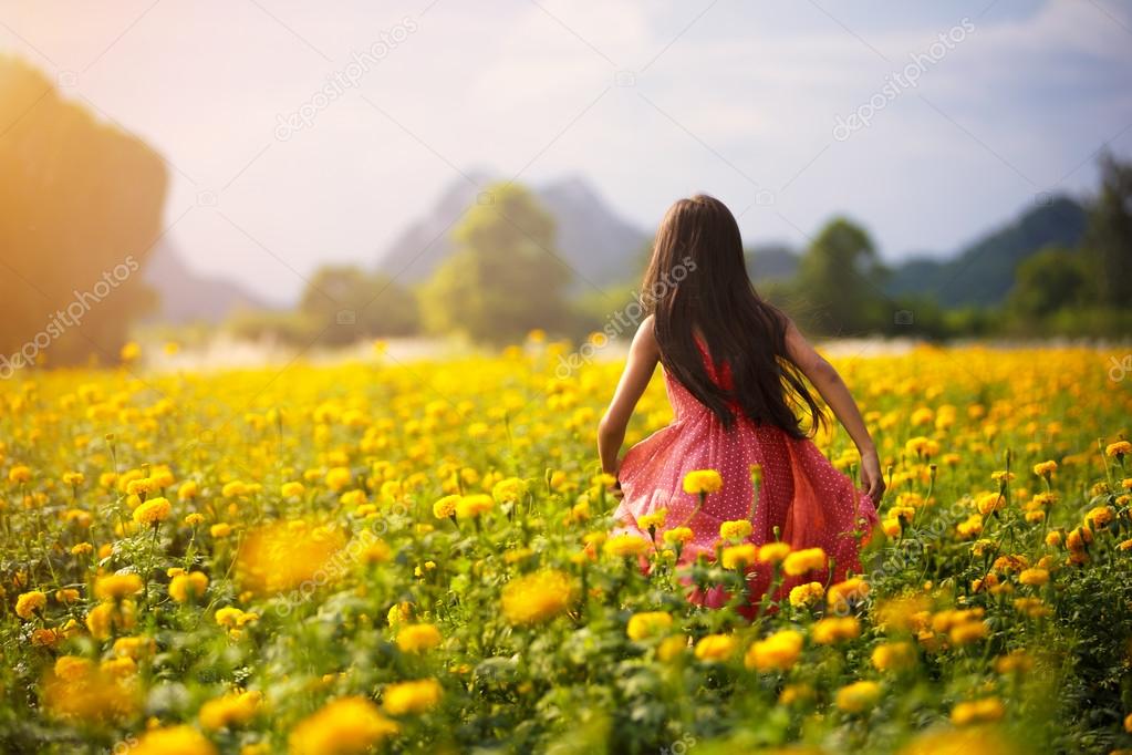 Girl In Flower Field Photography