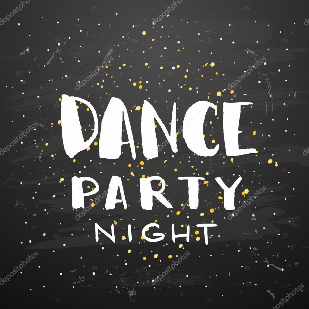 Vector trendy hand lettering poster. Hand drawn calligraphy ' dance ...