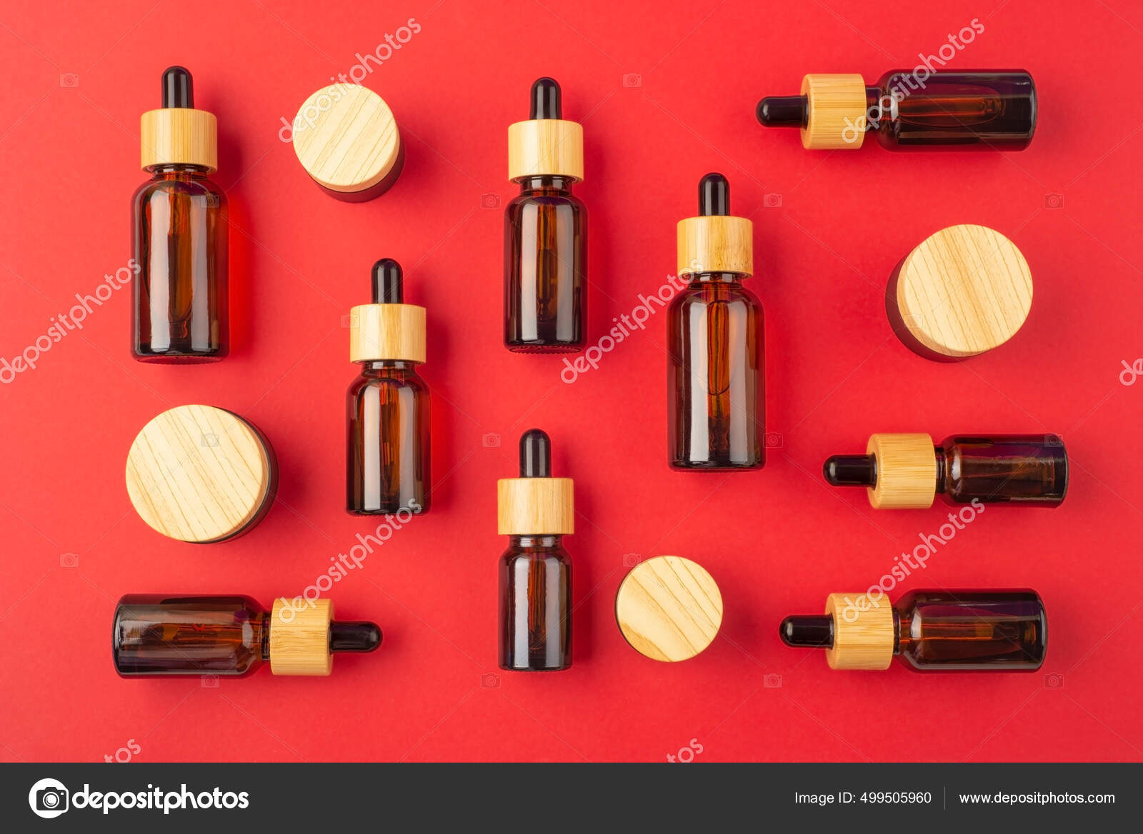 Amber glass dropper bottles different sizes with bamboo lid and jars ...