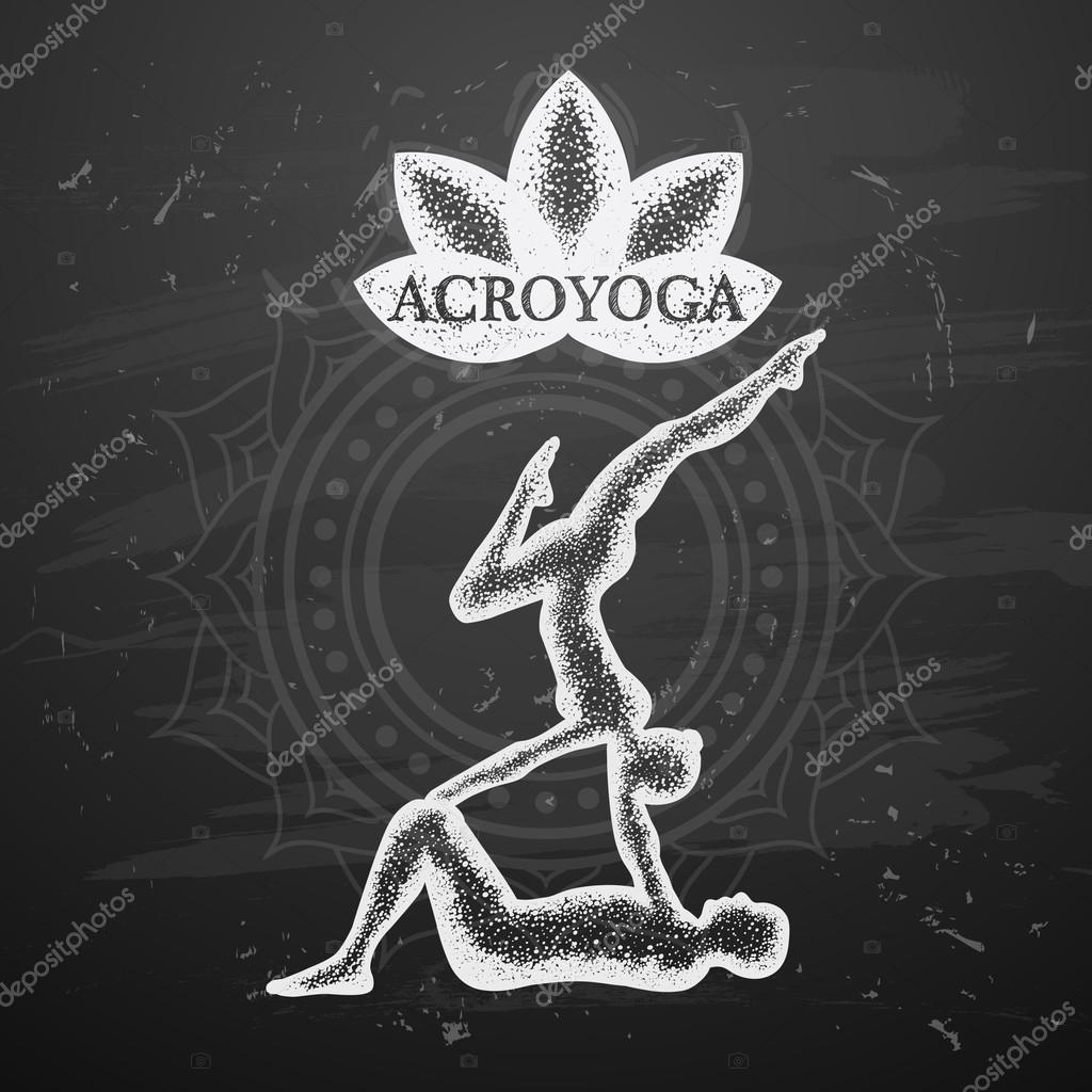 Acro yoga . Partner/couples yoga poses — Stock Vector © wywenka #79114344