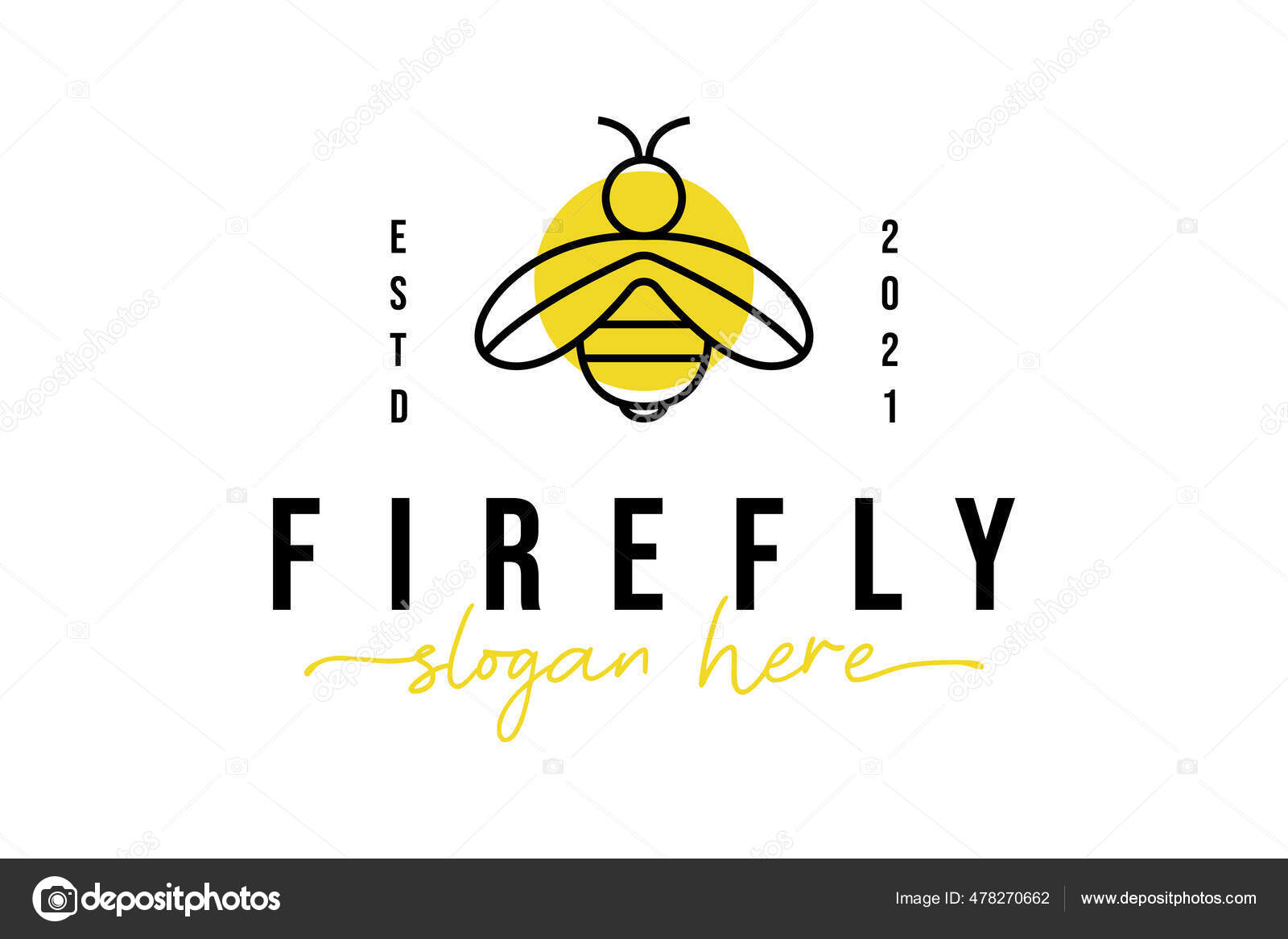 Firefly Logo Design Vector Template White Background Simple Vector ...