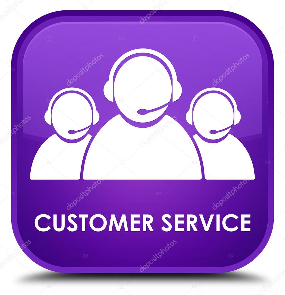 Customer service (team icon) purple square button — Stock Photo © FR ...