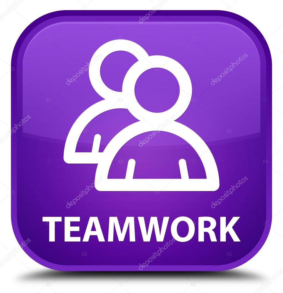 Teamwork (group icon) purple square button — Stock Photo © FR_Design ...