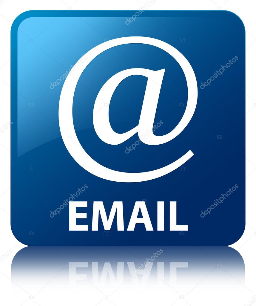 Courriel (icône de l'adresse courriel) bouton carré réfléchi bleu ...