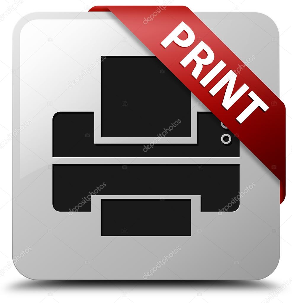 Print glossy white square button — Stock Photo © FR_Design #56514833