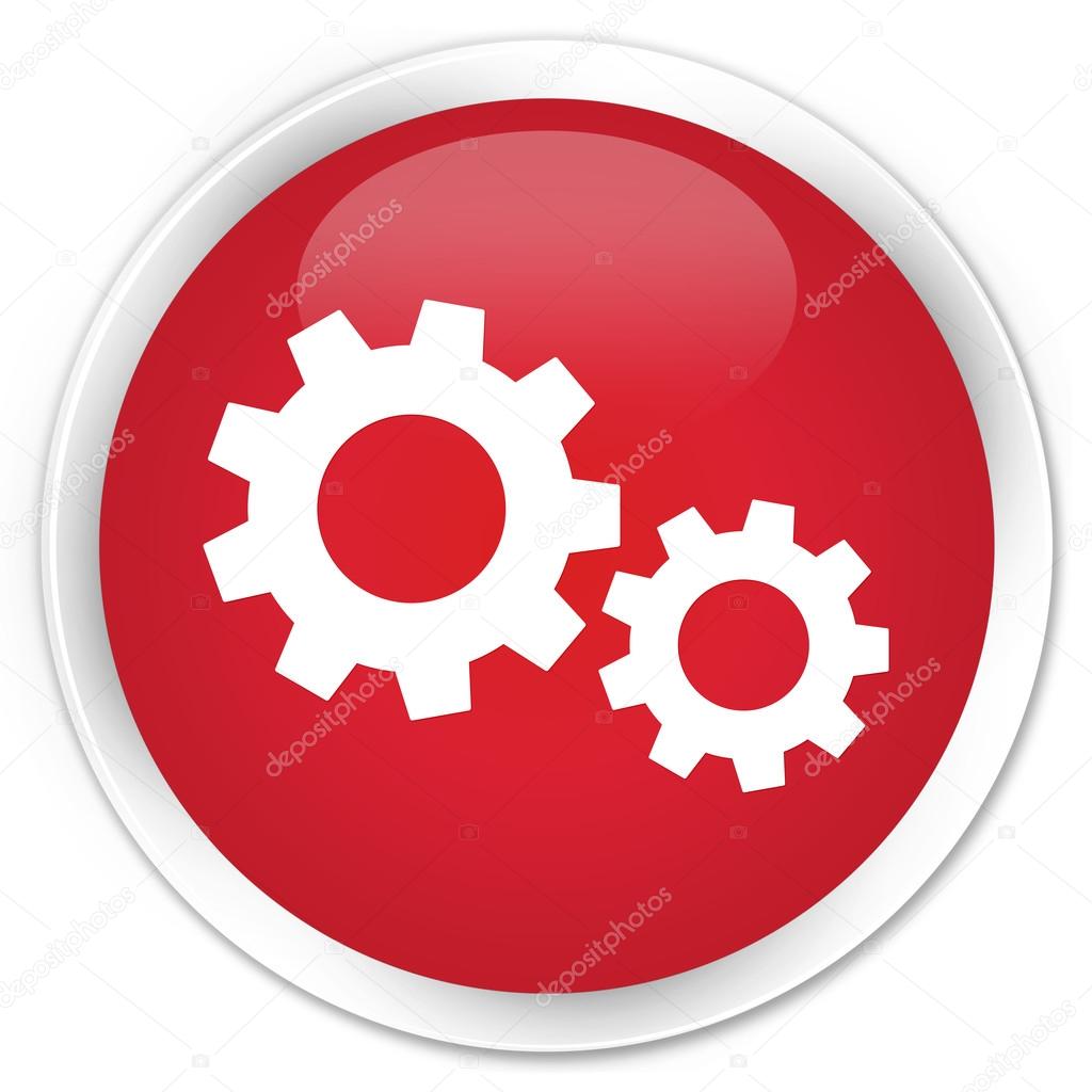 Process icon red button — Stock Photo © FR_Design #56619489