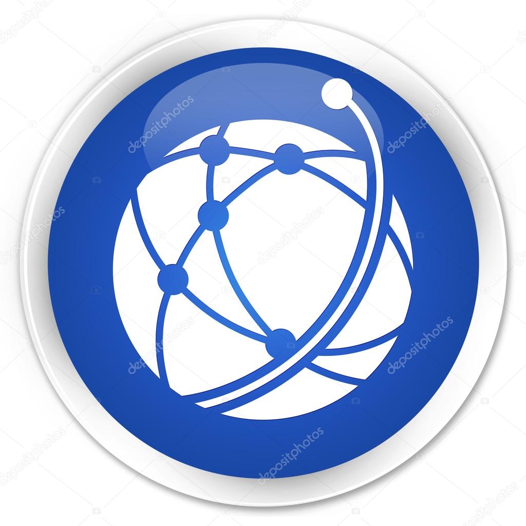 Global network icon blue button — Stock Photo © FR_Design #56626607