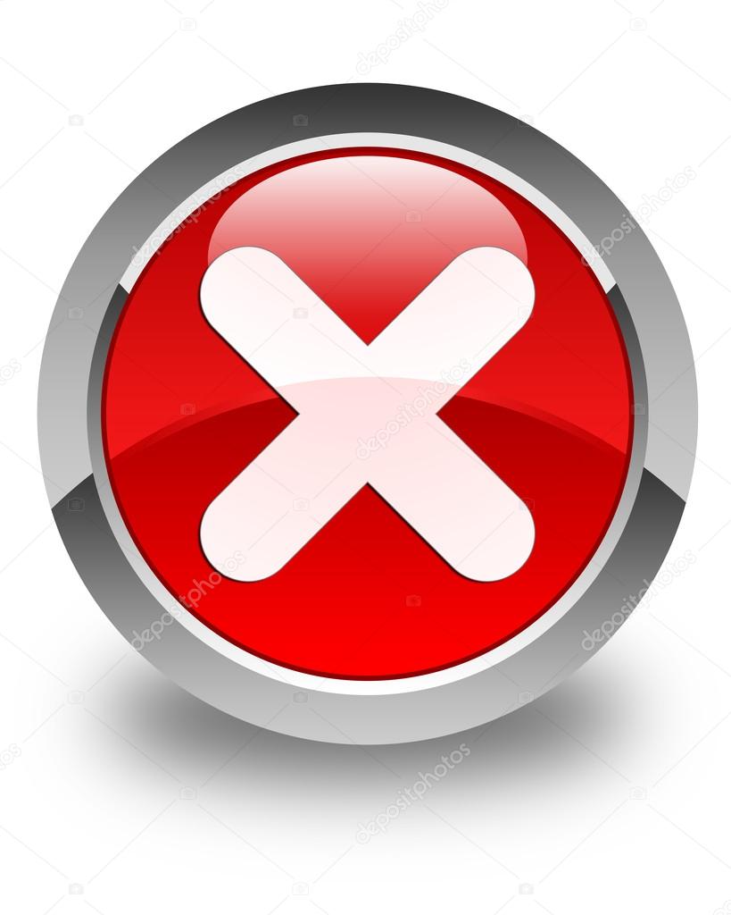 Annuler le brillant icône rouge rond bouton — Photo #56788717