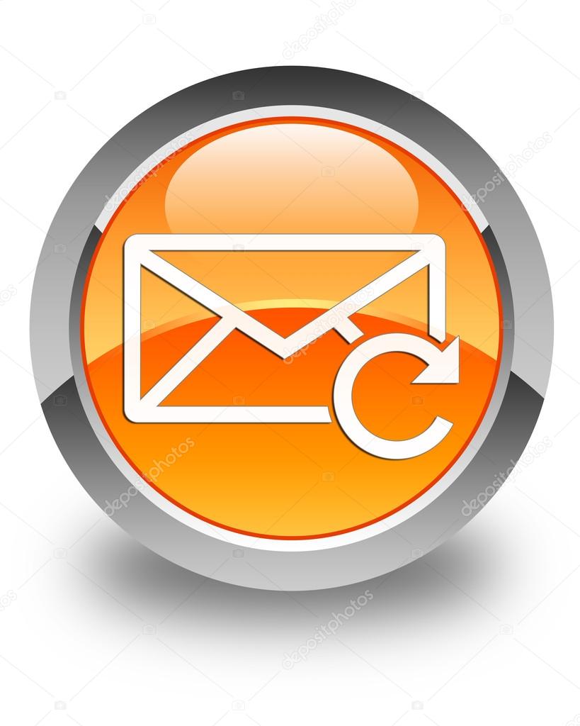 Refresh email icon glossy orange round button — Stock Photo © FR_Design ...