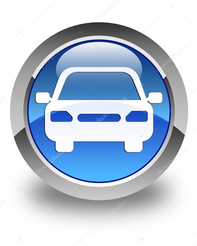 Car icon glossy blue round button — Stock Photo © FR_Design #72112127
