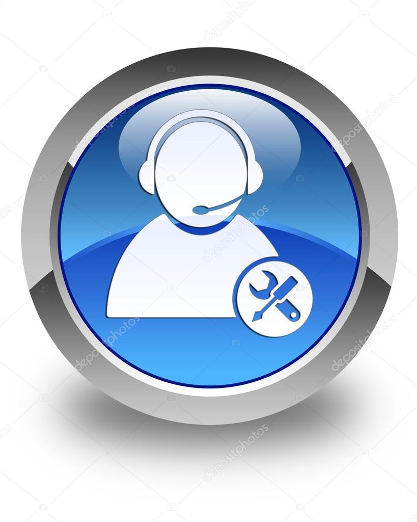 Tech support icon glossy blue round button — Stock Photo © FR_Design ...