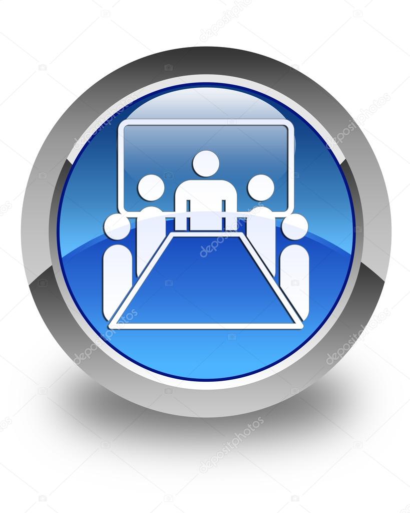 Icône de salle de réunion bouton rond bleu brillant image libre de ...