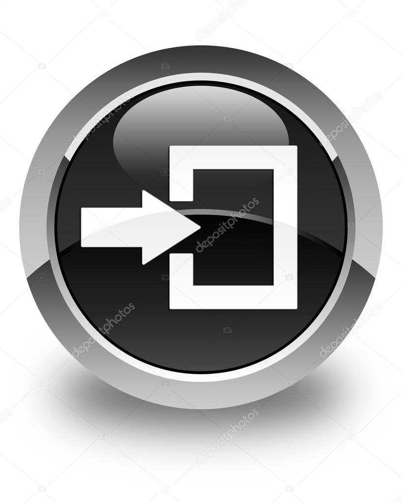 Icono de inicio de sesión brillante botón redondo negro — Foto de stock ...