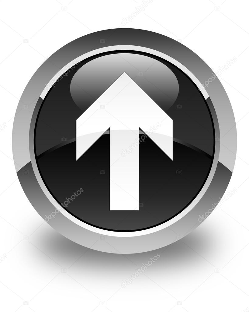 Upload arrow icon glossy black round button — Stock Photo © FR_Design ...