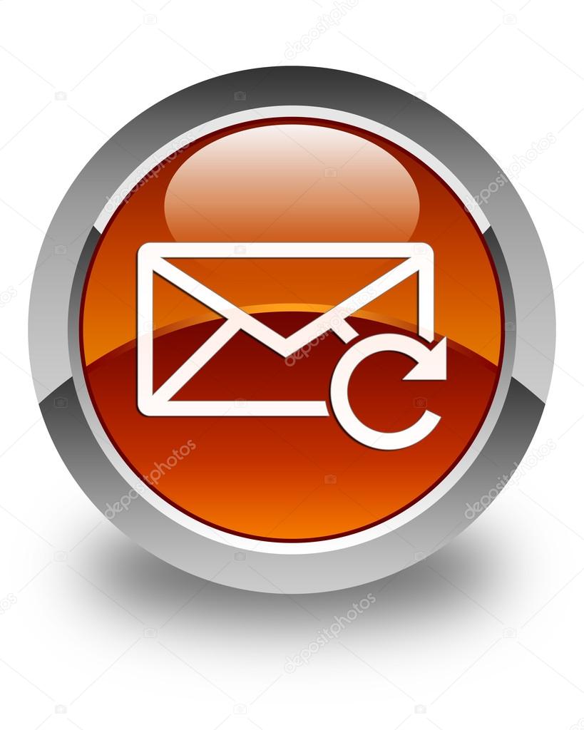 Refresh email icon glossy brown round button — Stock Photo © FR_Design ...
