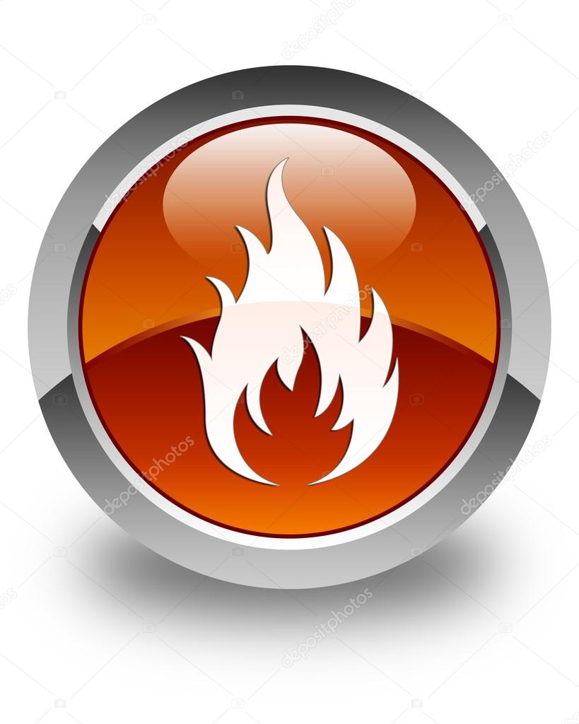 Fire icon glossy brown round button Stock Illustration by ©FR_Design ...