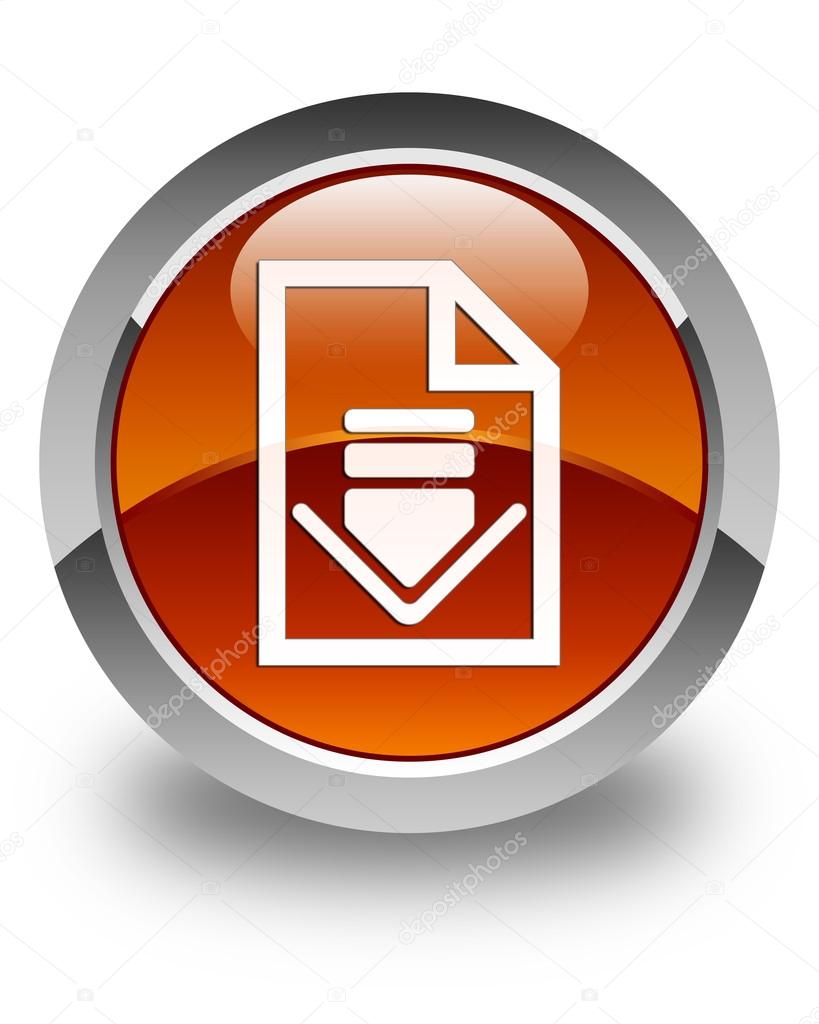 Download document icon glossy brown round button — Stock Photo © FR ...