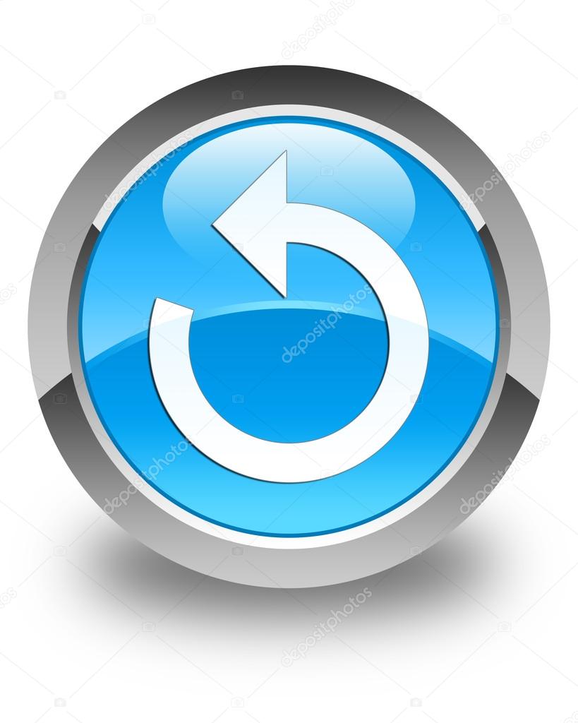 Refresh arrow icon glossy cyan blue round button — Stock Photo © FR ...