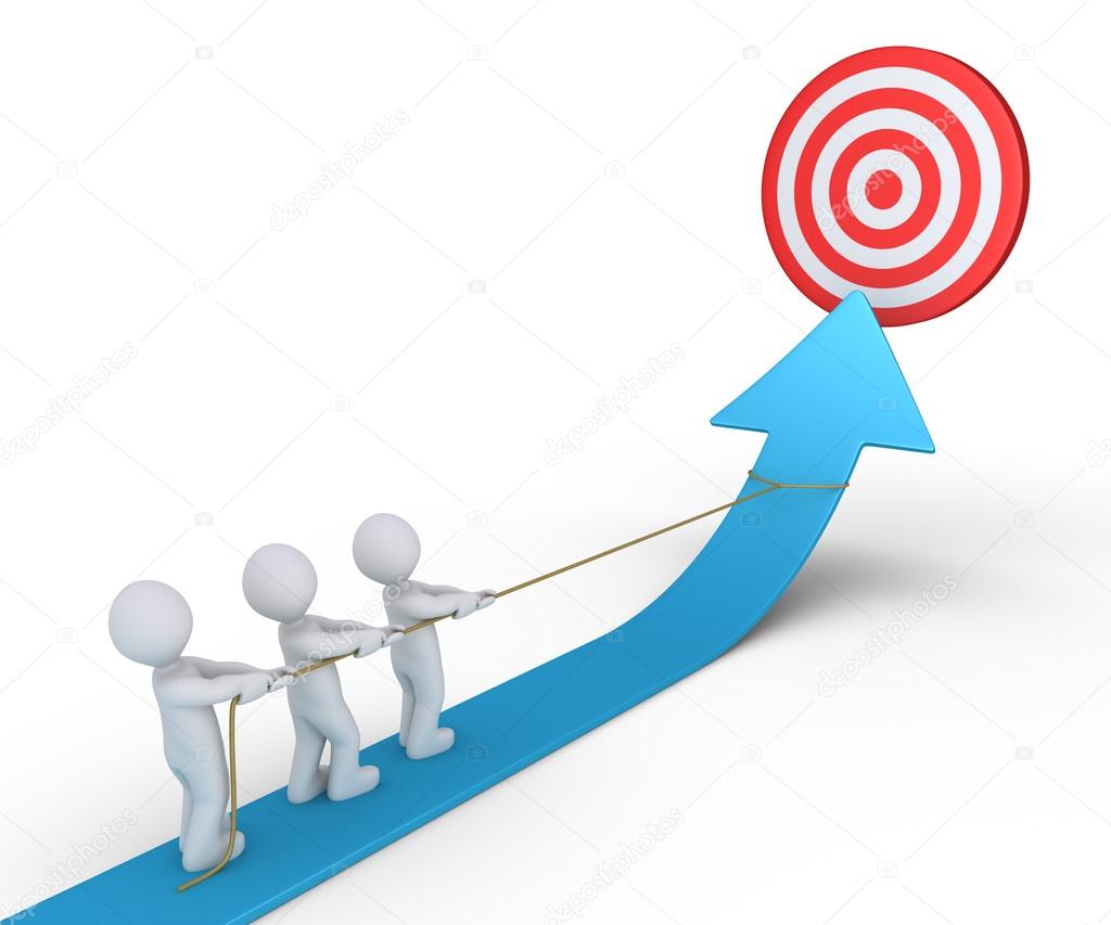 People pulling arrow upwards — Stock Photo © 6kor3dos #97881088