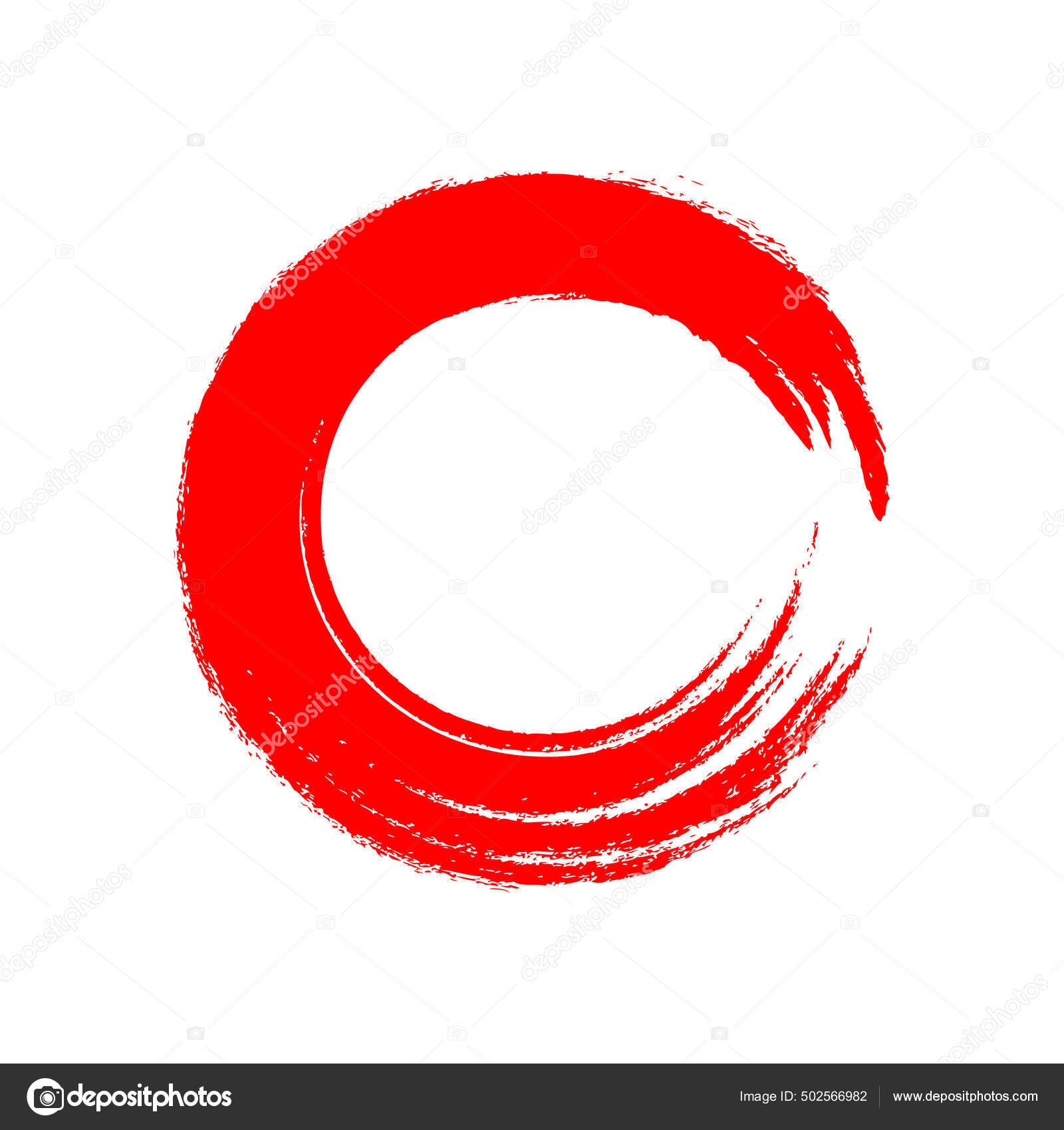 Red Circle Brush Enso Symbol Smear Circle Shape Scribble Hand Stock ...