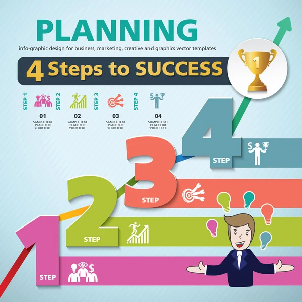 4 Steps to success template modern info graphic design Stock Vector ...