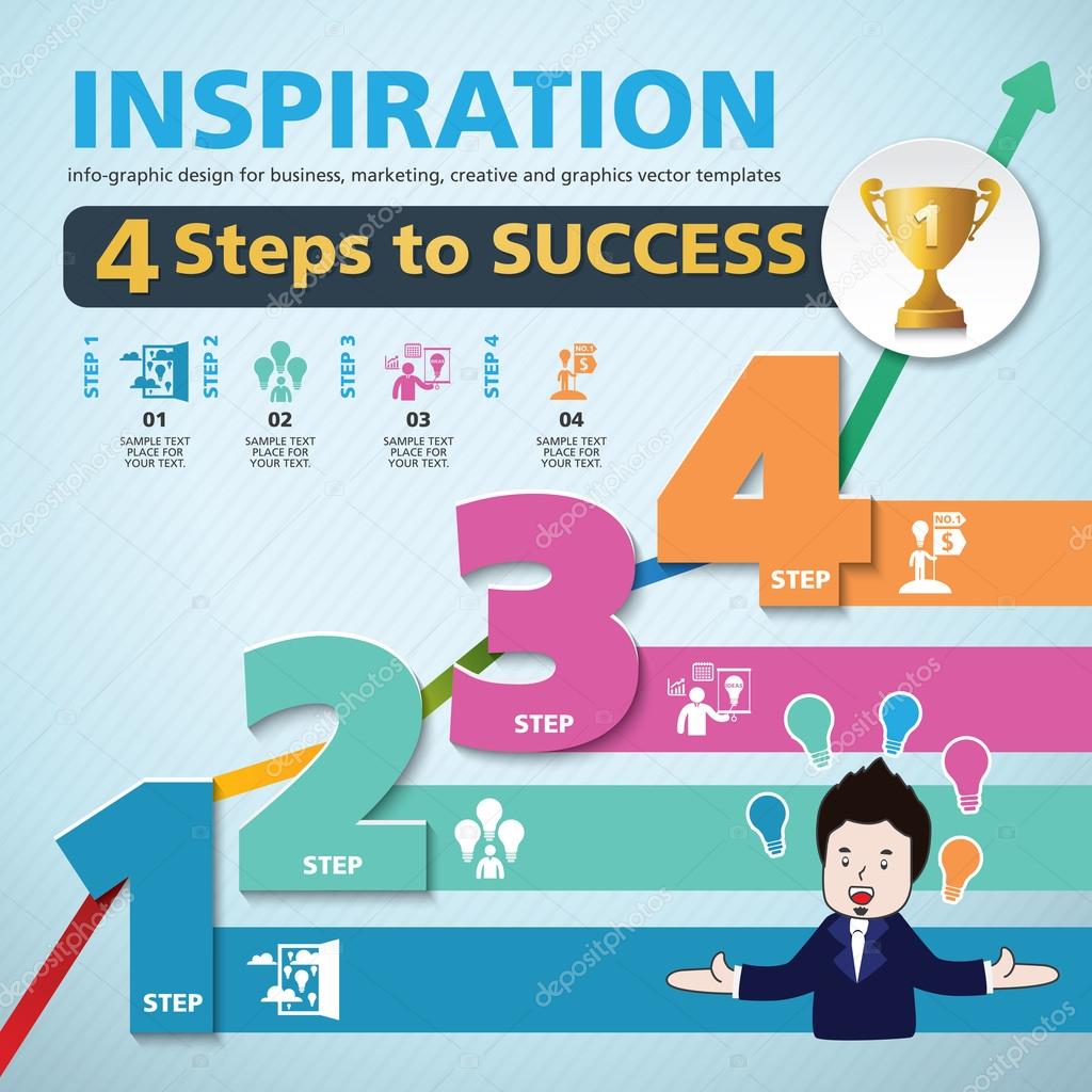 4 Steps to success template modern info graphic design Stock Vector ...
