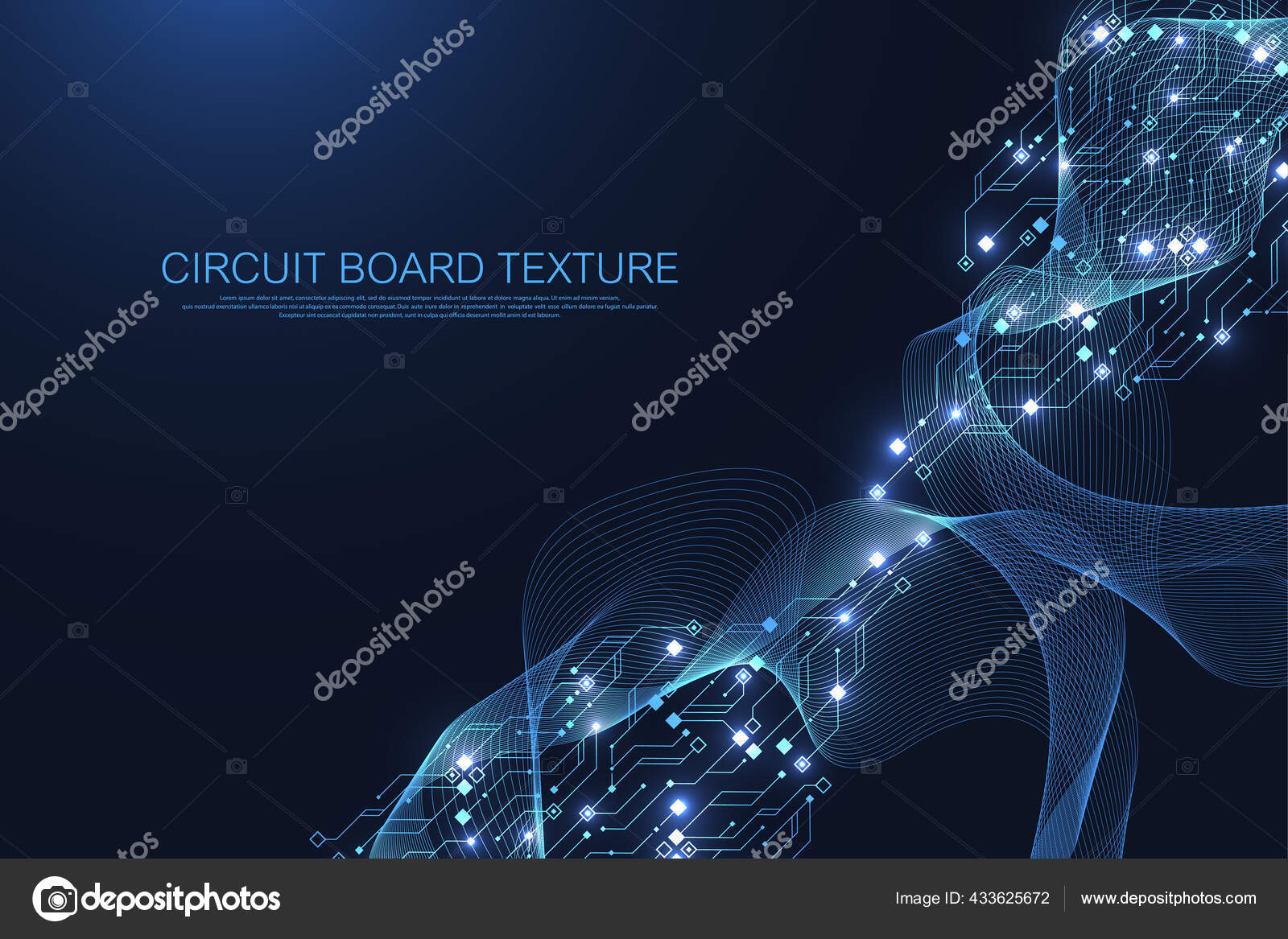 Circuit board technology background with hi-tech digital data ...