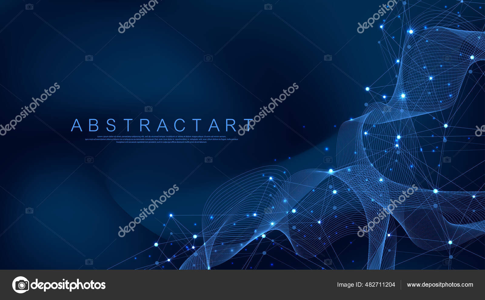 Digital network connection abstract background. Artificial intelligence and engineering ...