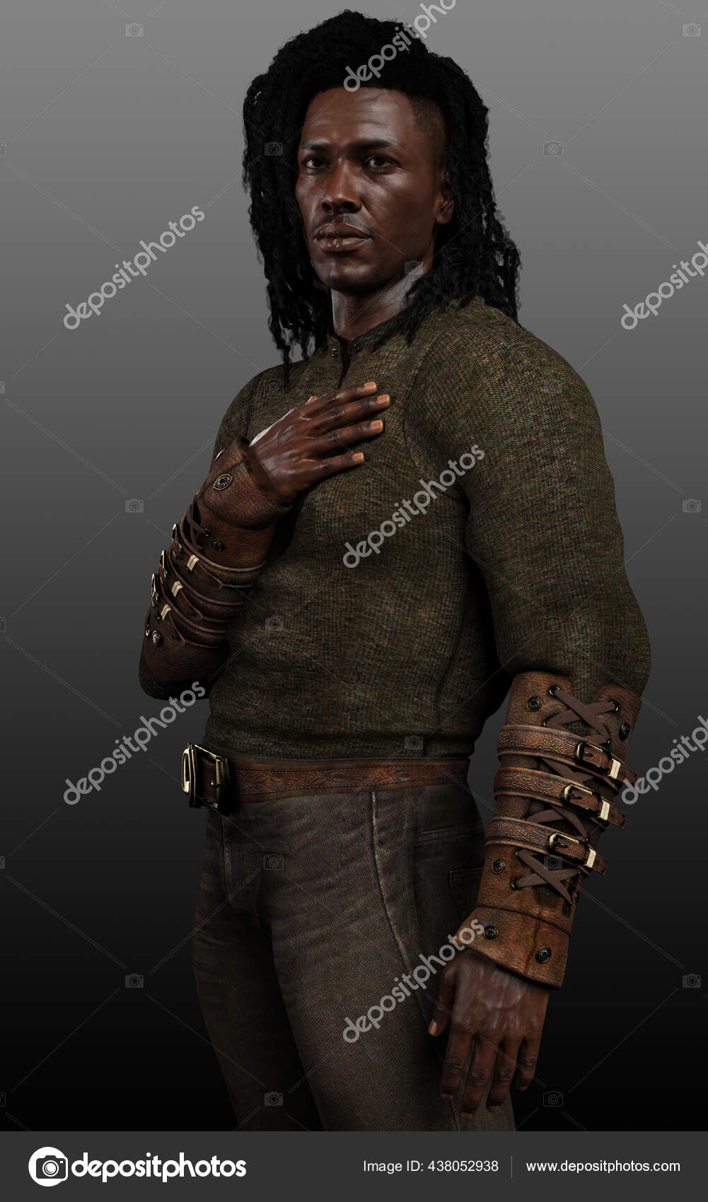 Fantasía Poc Wolf Hunter Con Hilos — Foto de stock #438052938 © Ravven