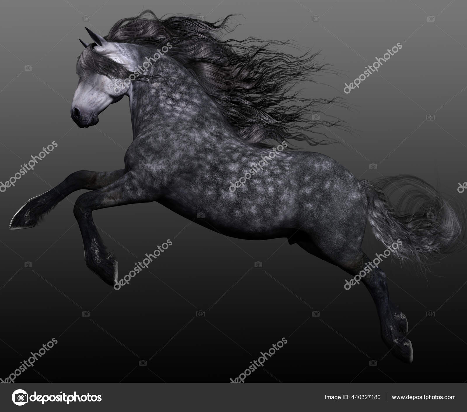 Black Dapple Horse