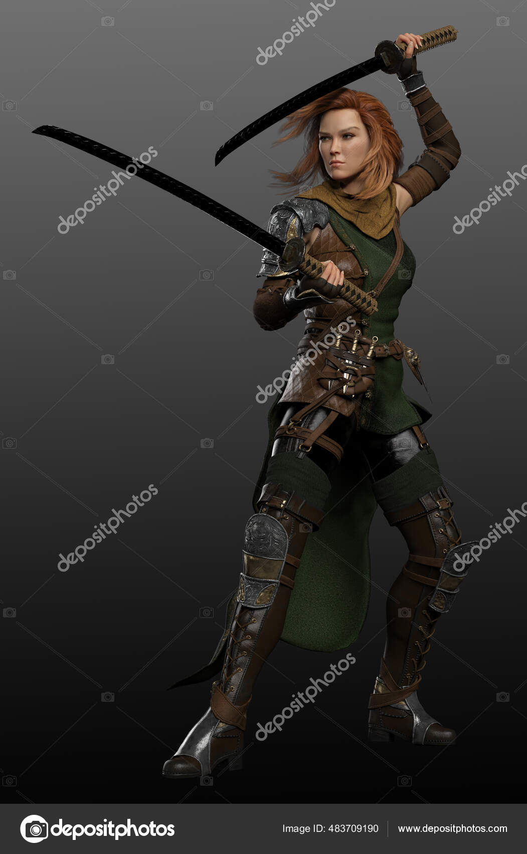 Anime Dual Sword Fighting Poses