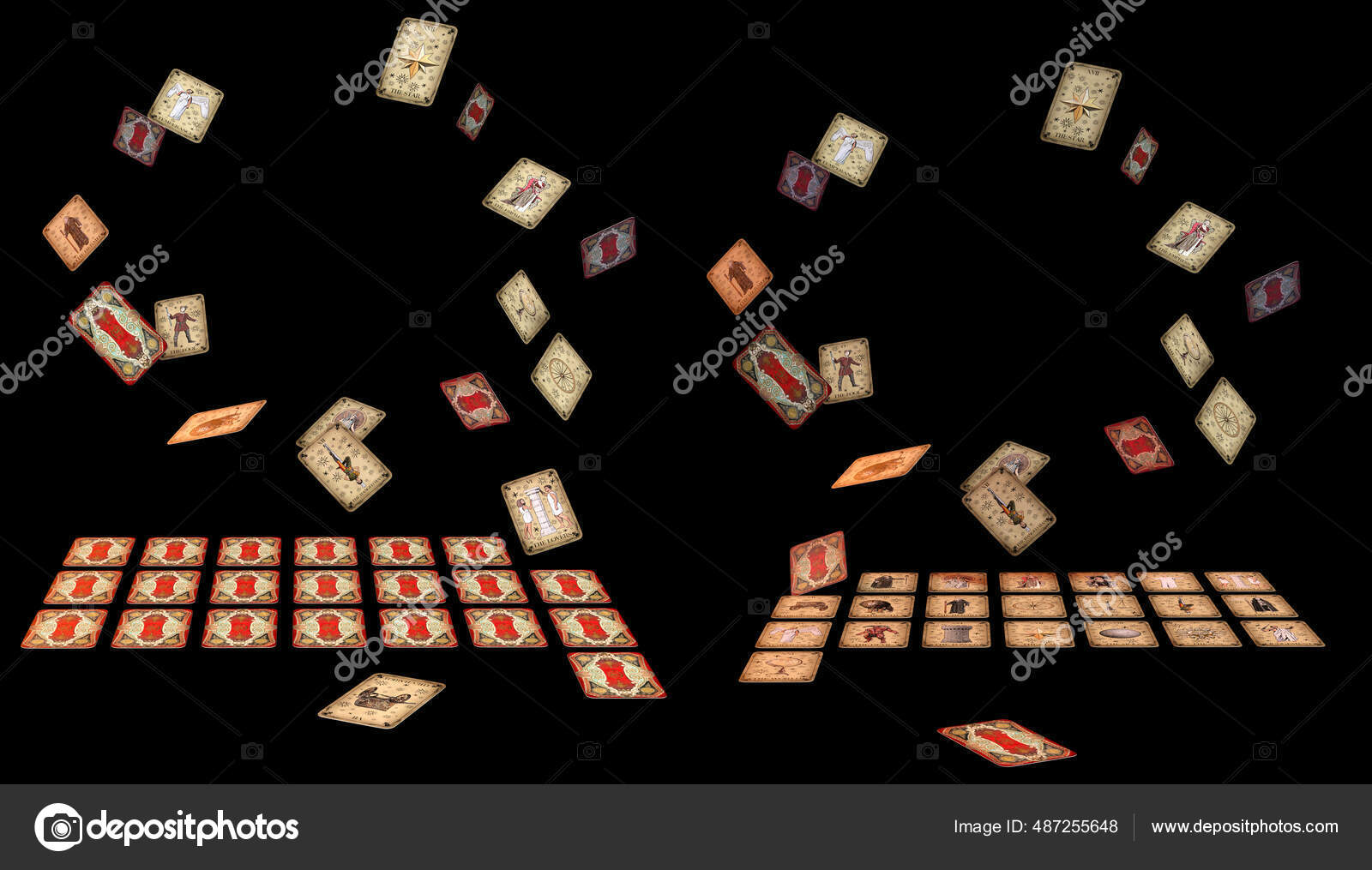 Cgi Floating Flying Tarot Cards — Stock Photo © Ravven #487255648