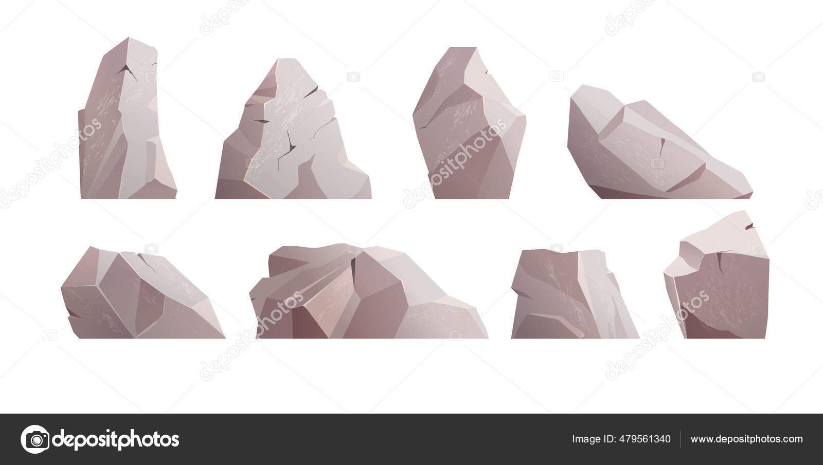 Rock Stone Nature Objects Cartoon Vector Illustration Stock Vector ...
