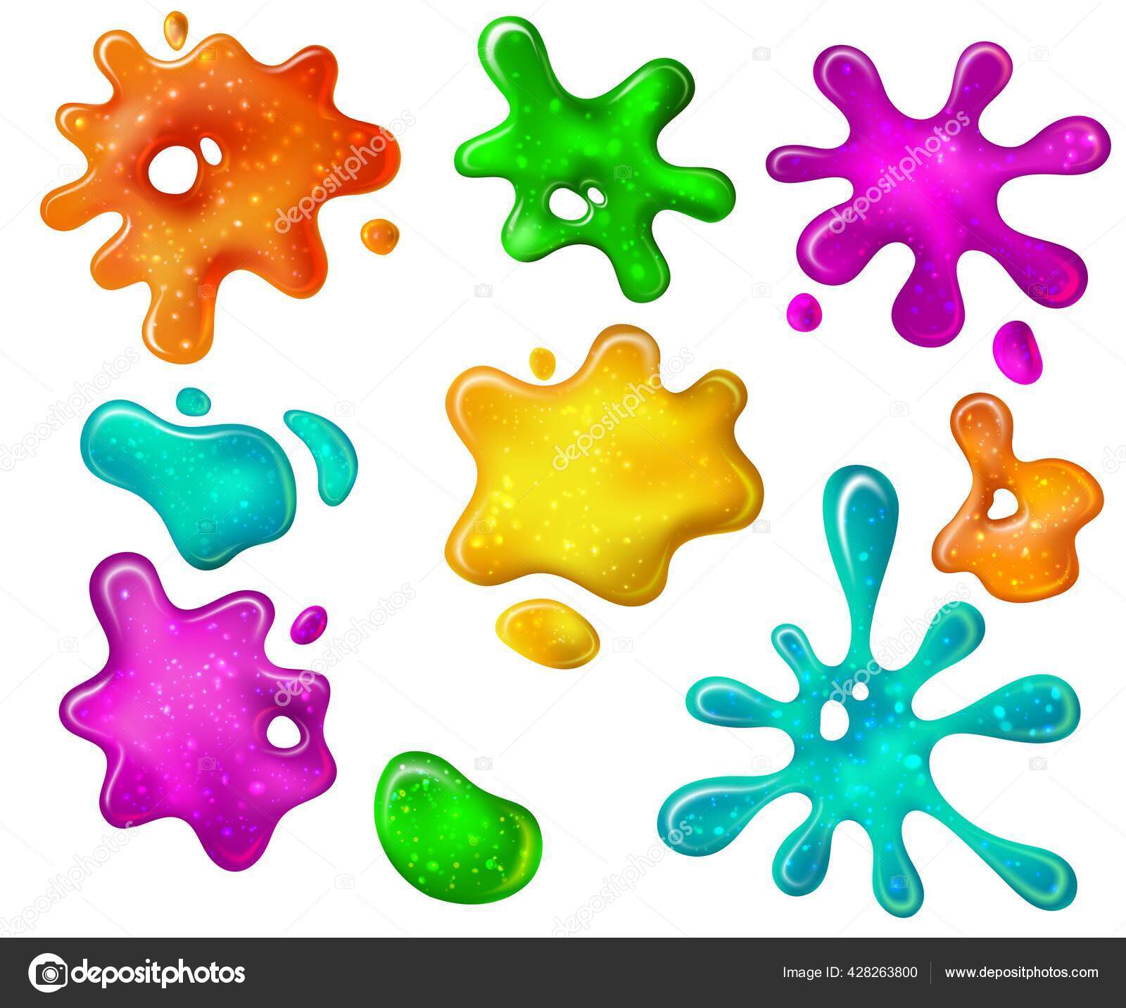 Glitter goo splash. Pink and blue slime with sparkles. Realistic 3d ...