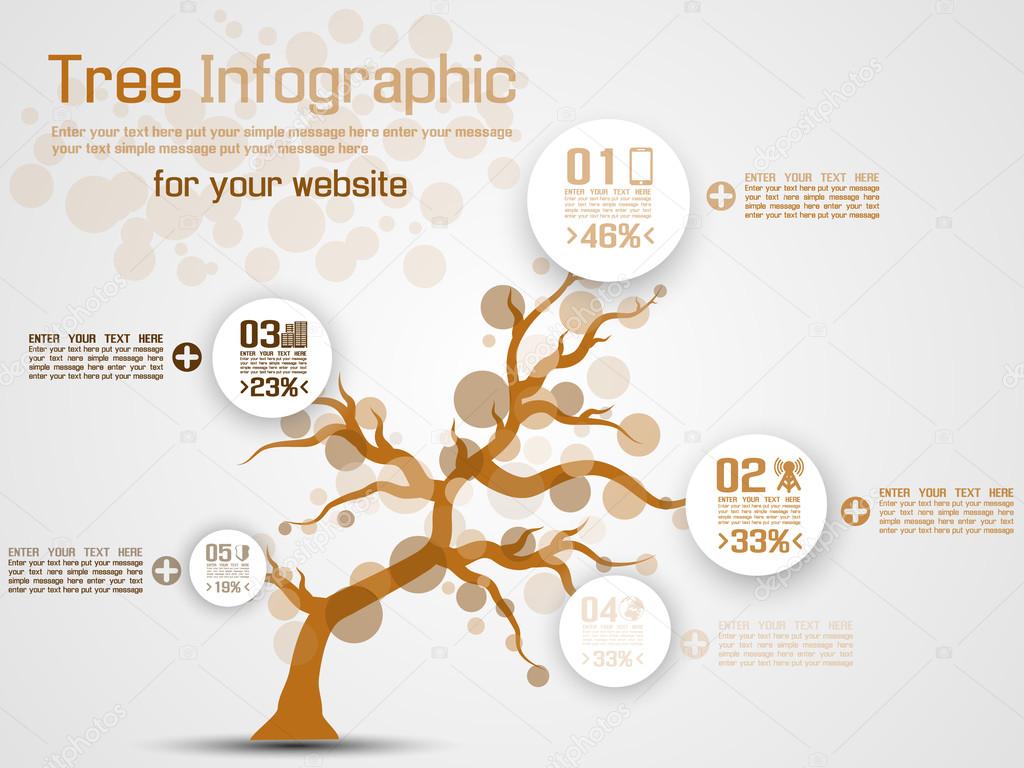 TREE INFOGRAPHIC MODERN ORANGE Stock Vector Image by ©LABBELMAN #123875350