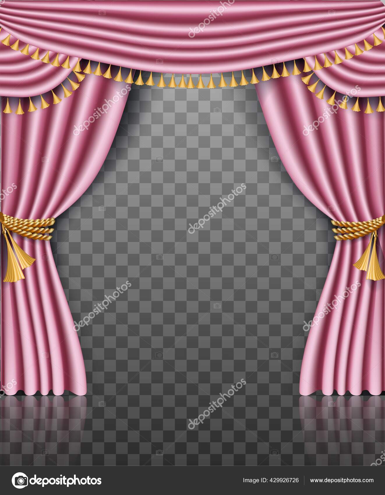 Pink Curtains Clipart